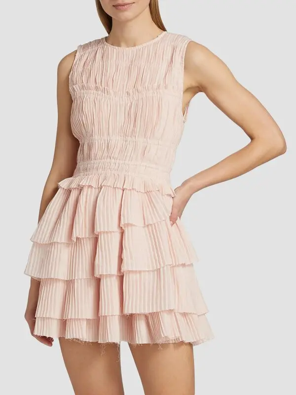 Sea Thalia Pleated Sleeveless Minidress - Blush
