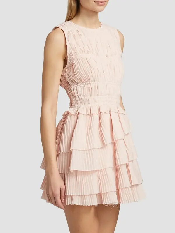 Sea Thalia Pleated Sleeveless Minidress - Blush