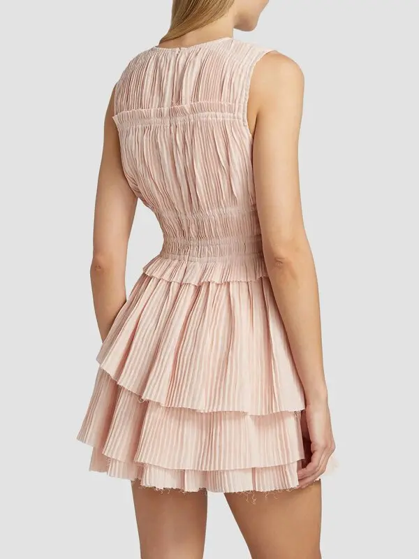 Sea Thalia Pleated Sleeveless Minidress - Blush