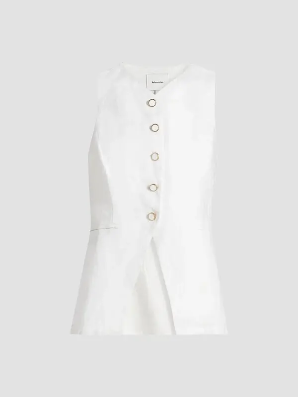 REFORMATION Aspen Linen Top