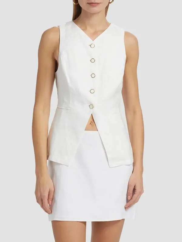 REFORMATION Aspen Linen Top