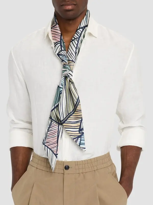Giorgio Armani Leaf Silk Scarf