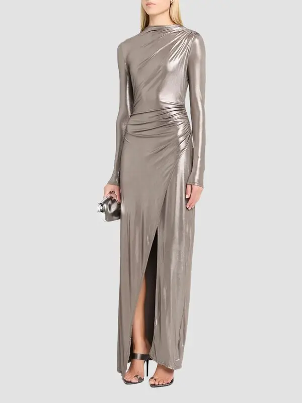 Lapointe Coated Jersey Draped Gown