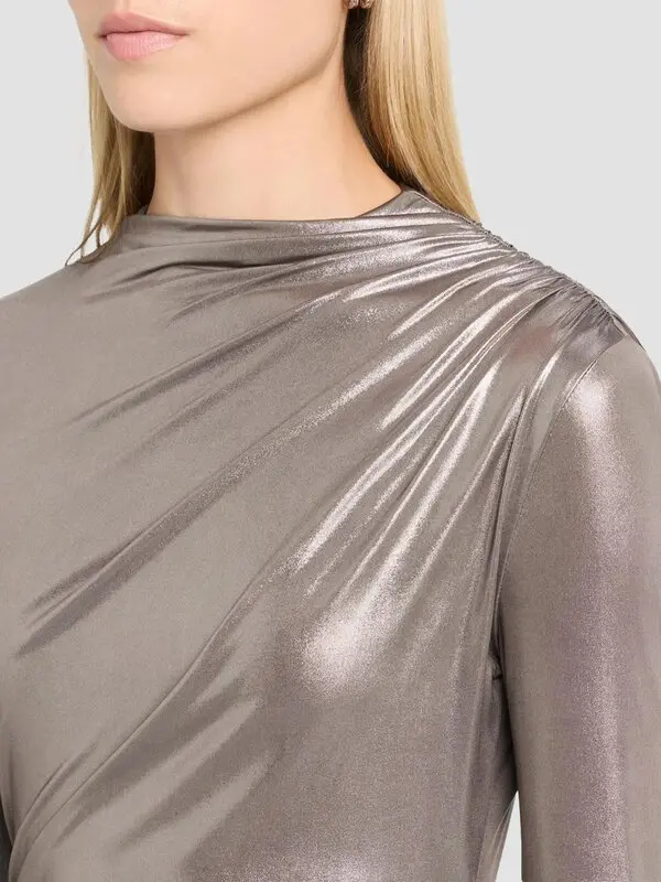 Lapointe Coated Jersey Draped Gown