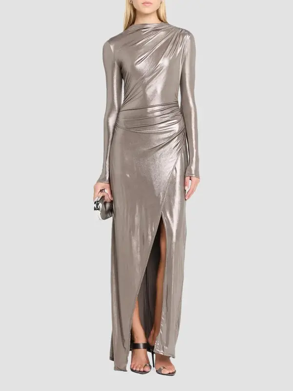 Lapointe Coated Jersey Draped Gown