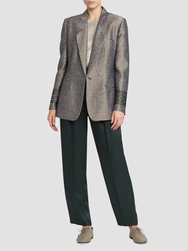 Giorgio Armani Irregular Geometric Jacquard Blazer