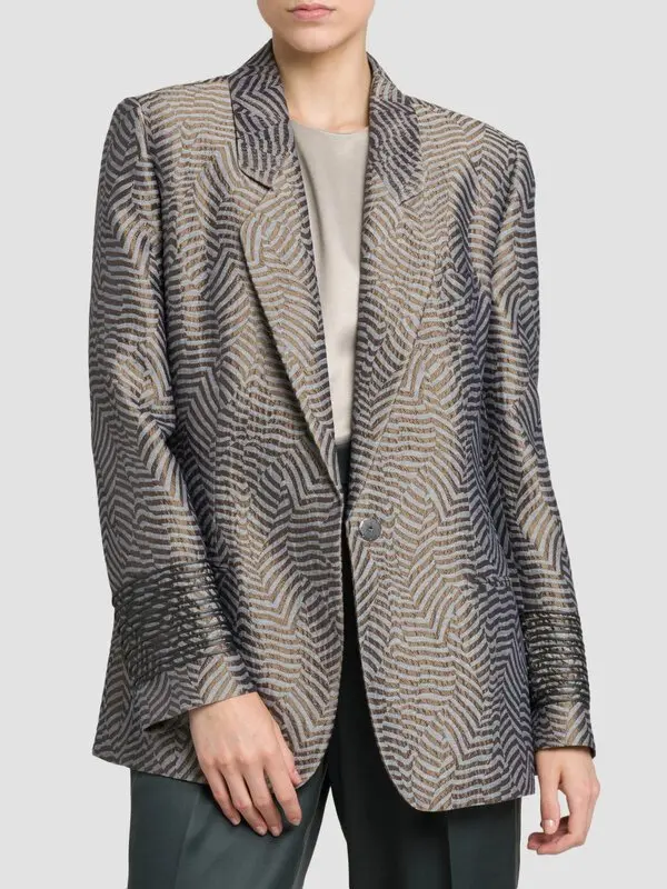 Giorgio Armani Irregular Geometric Jacquard Blazer