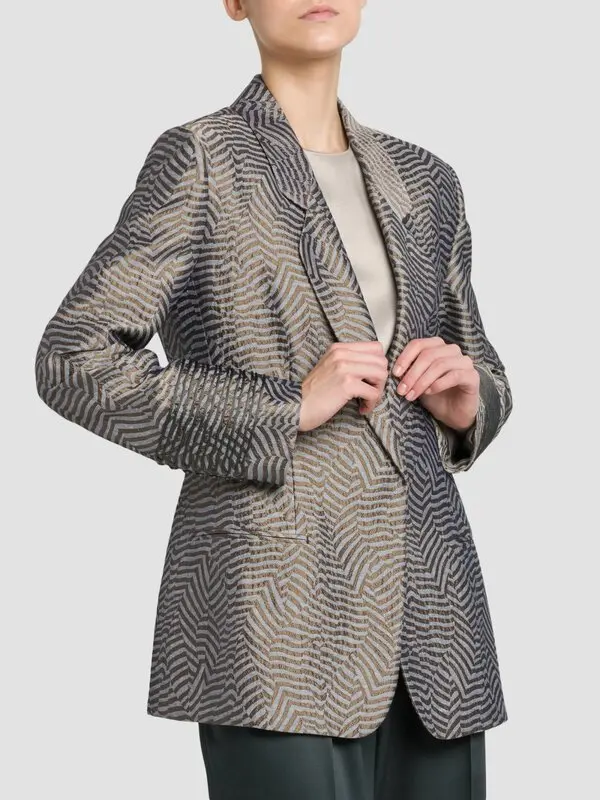 Giorgio Armani Irregular Geometric Jacquard Blazer