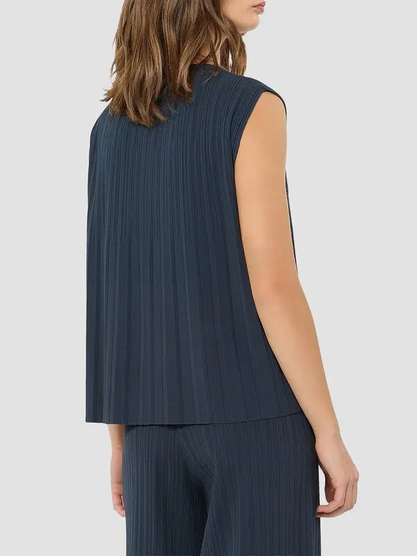 Max Mara Plissé Pleated Viscose Yarn Sweater