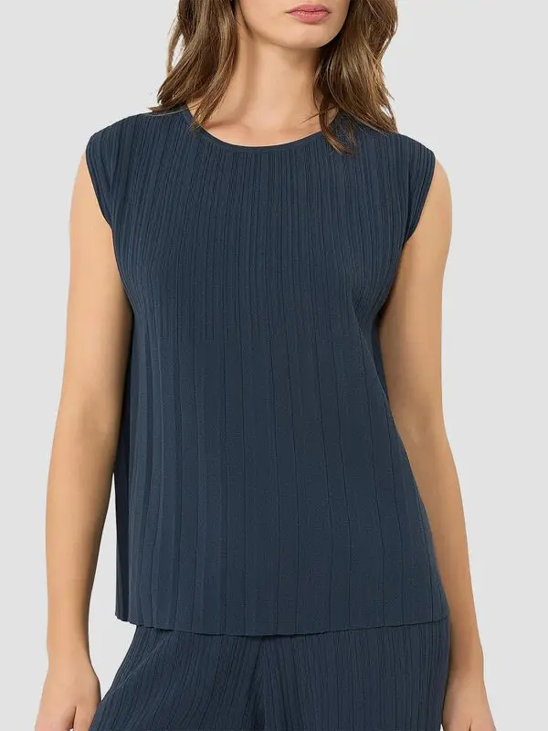 Max Mara Plissé Pleated Viscose Yarn Sweater