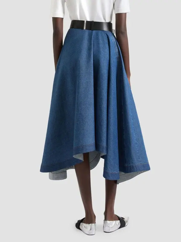 Givenchy Long Asymmetric Skirt In Denim