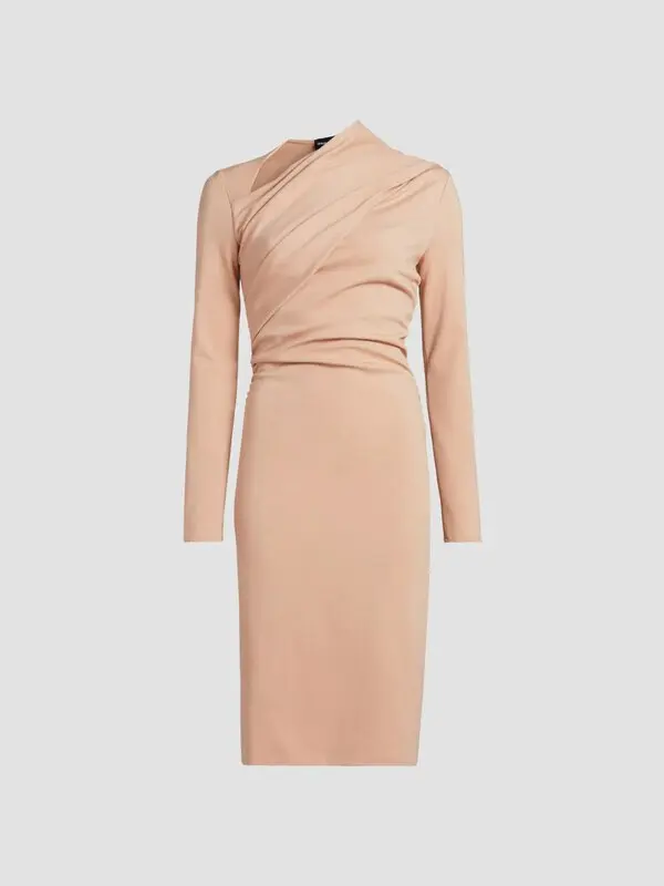 Giorgio Armani Draped Jersey Sheath Dress - Brush