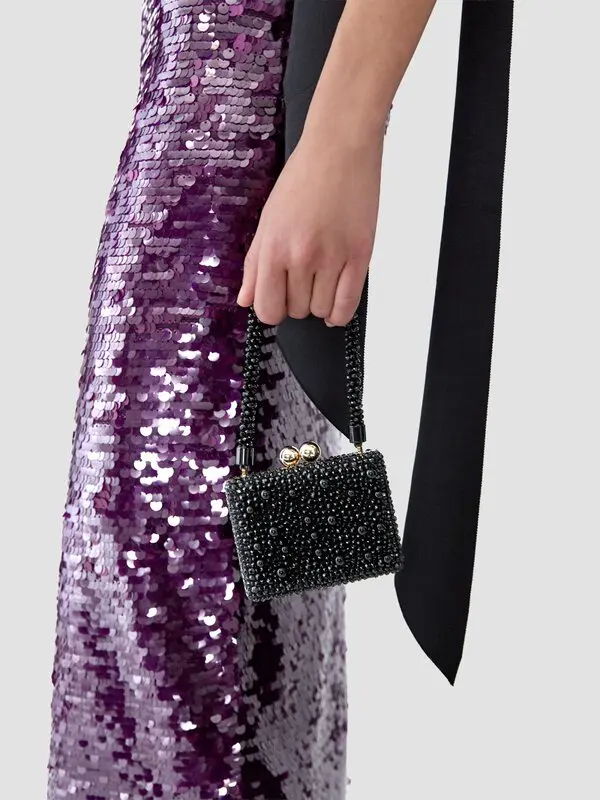 Carolina Herrera Greta Crystal-embellished Top Handle Bag