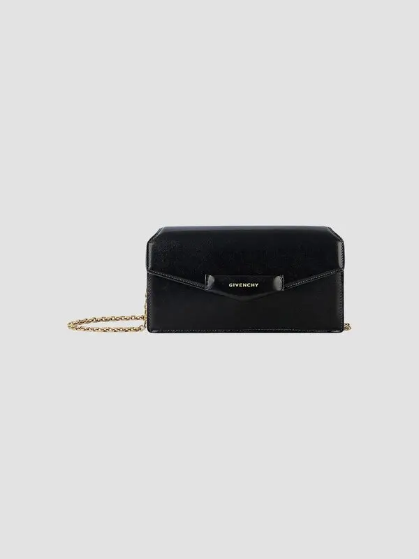 Givenchy Antigona Wallet With Chain In Box Leather - Black