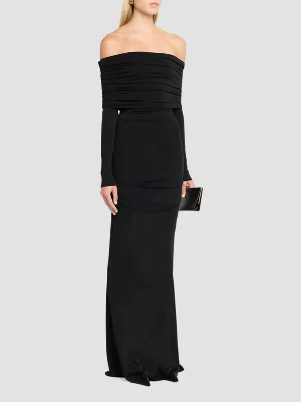 Lapointe Jersey Off-the-shoulder Column Gown