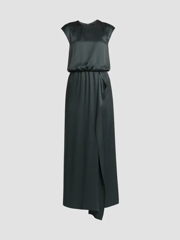Giorgio Armani Double Silk Satin Maxi Dress - Forest