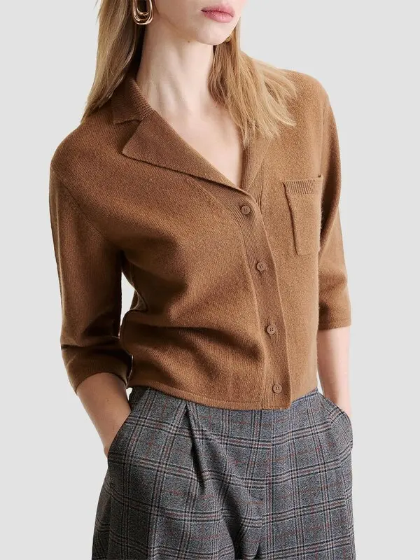 Marella Boxy Cashmere And Wool Shirt Jacket