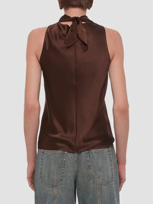 Helmut Lang Draped Sleeveless Silk Top