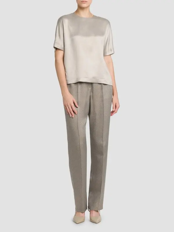 Giorgio Armani Satin Short-sleeve Blouse