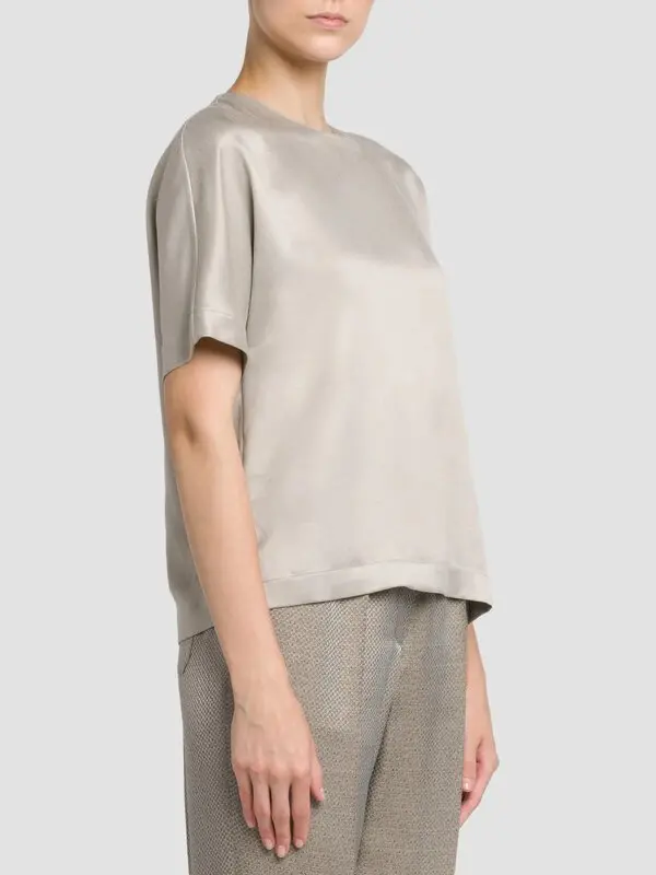Giorgio Armani Satin Short-sleeve Blouse