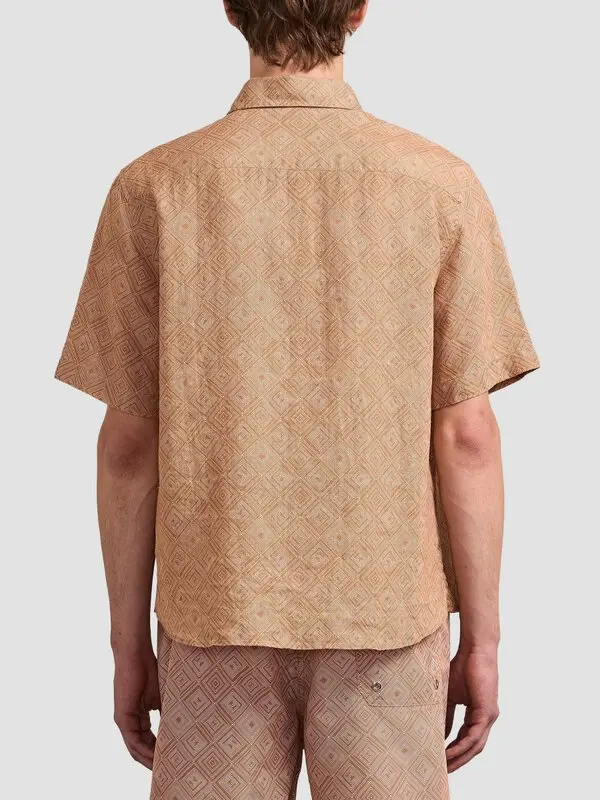 Frescobol Carioca Castro Angra Madeira-print Linen Button-front Shirt