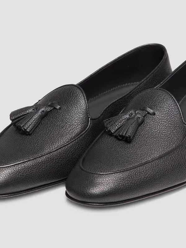 Manolo Blahnik Lennox Leather Tassel Loafers