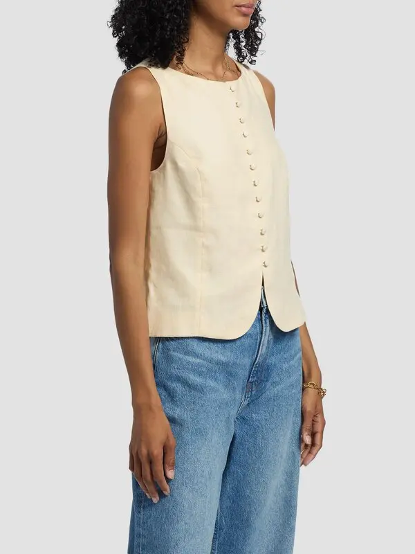 REFORMATION Addison Linen Vest Top