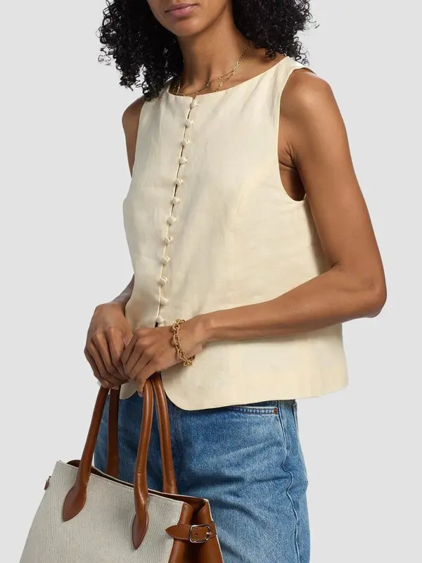 REFORMATION Addison Linen Vest Top
