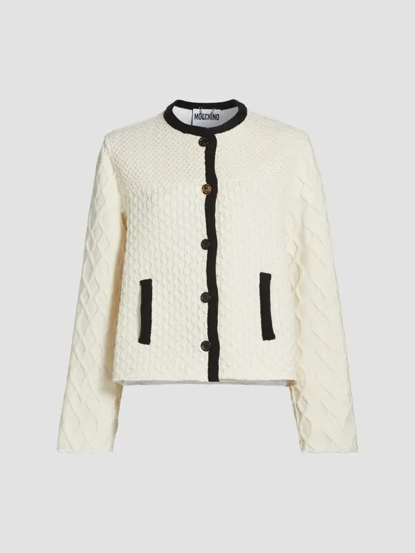 Moschino Textured Knit Jacket - Ivory
