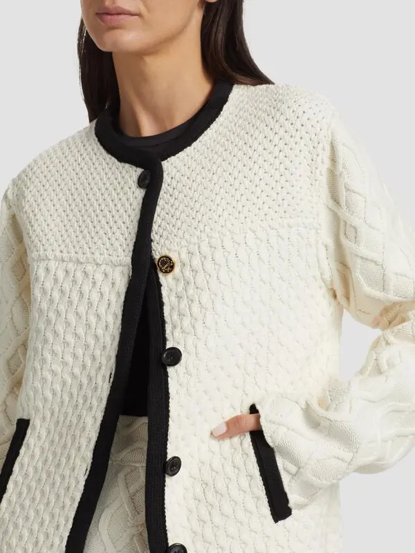 Moschino Textured Knit Jacket - Ivory
