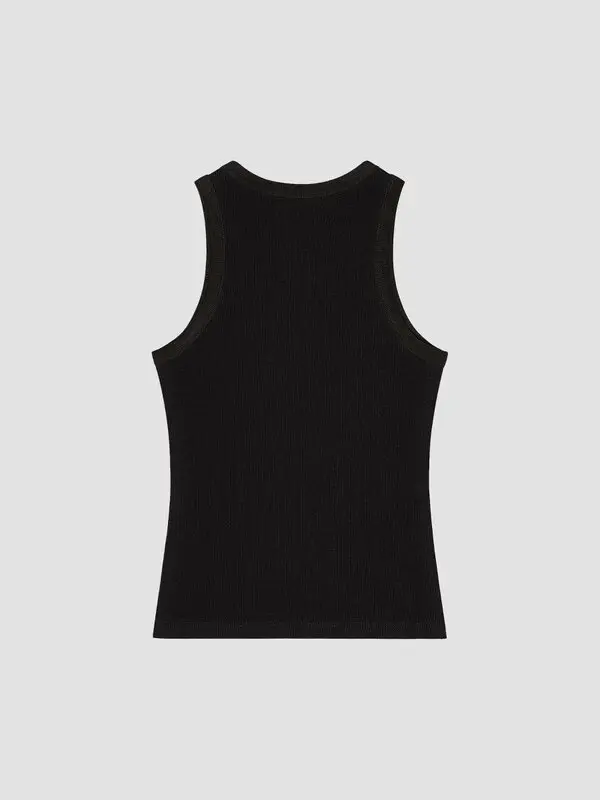 Givenchy Slim Fit Tank Top In Cotton With Paris Print - Black