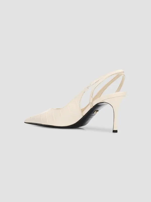 FERRAGAMO Dafne 70mm Croc-embossed Slingback Pumps