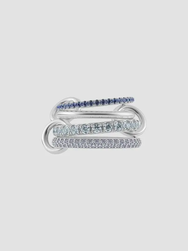 SPINELLI KILCOLLIN Iris Sapphire Aquamarine & Tanzanite Ring - Silver