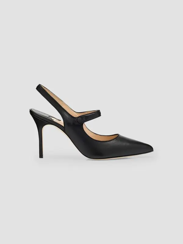 Manolo Blahnik Camparisli 90mm Leather Mary Jane Pumps - Black