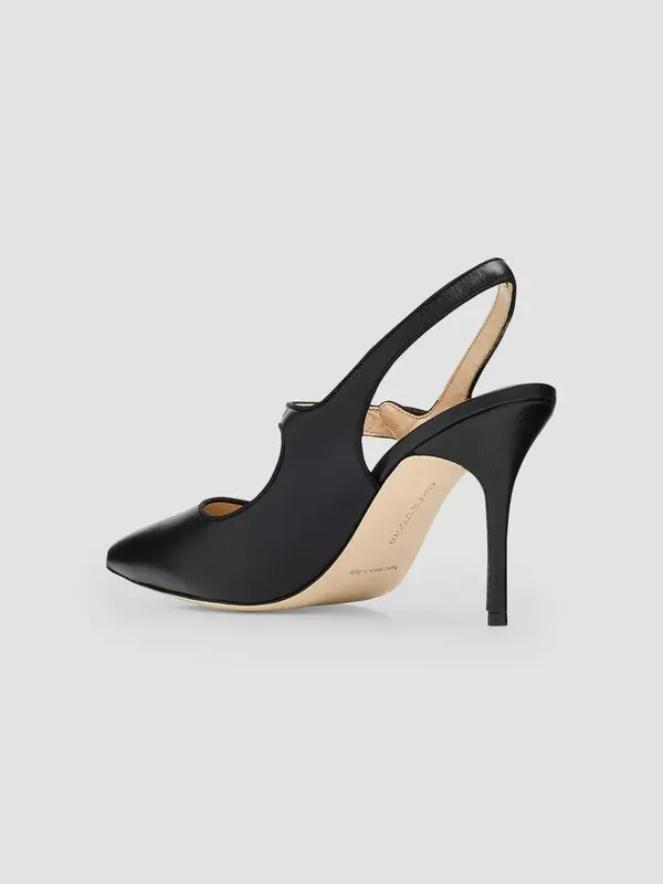 Manolo Blahnik Camparisli 90mm Leather Mary Jane Pumps - Black