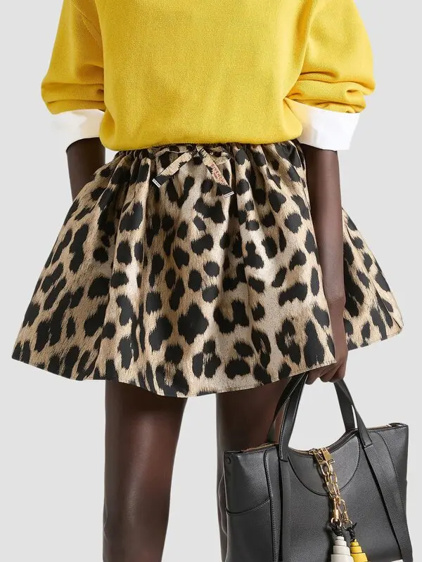Givenchy Mini Pleated Skirt In Leopard Jacquard