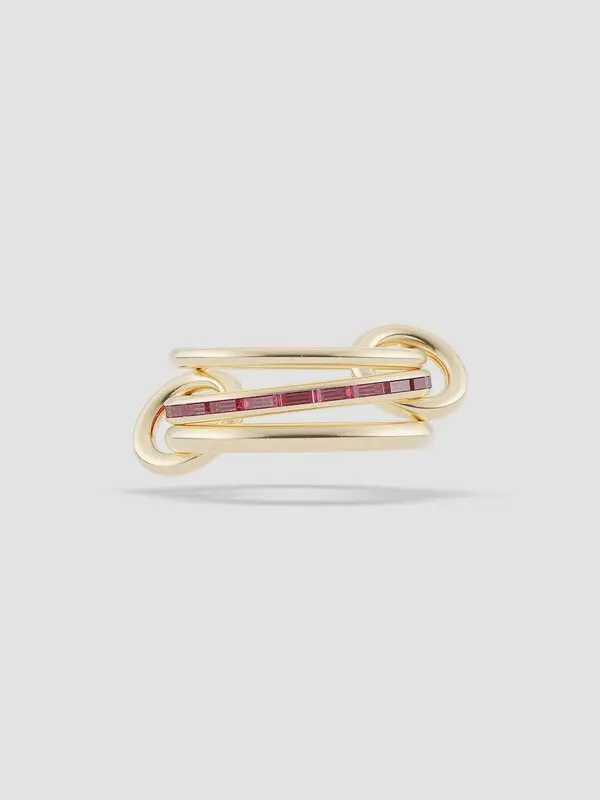 SPINELLI KILCOLLIN Pyrus 18k Yellow Gold & Gemstone Triple-band Ring - Ruby