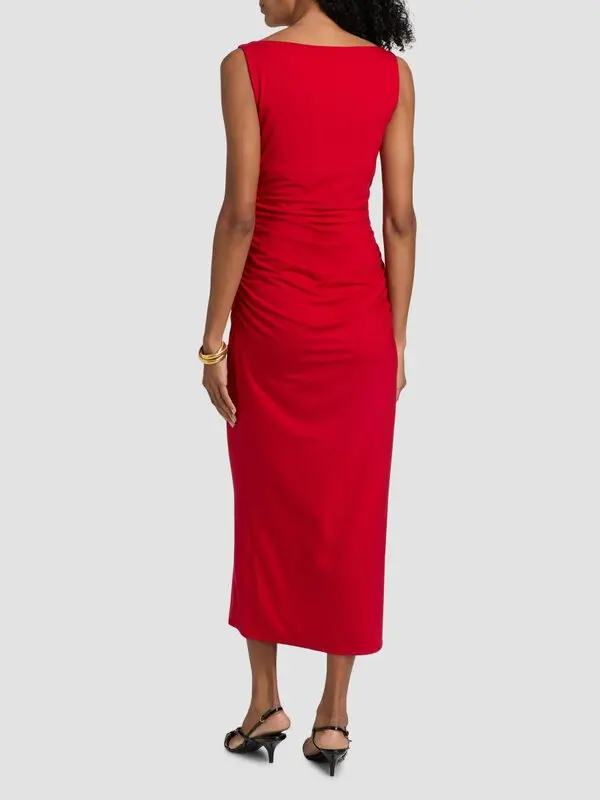 REFORMATION Benson Gathered Knit Midi-dress