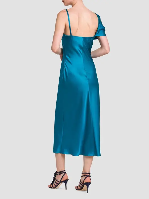 Alberta Ferretti Satin One-shoulder Gown