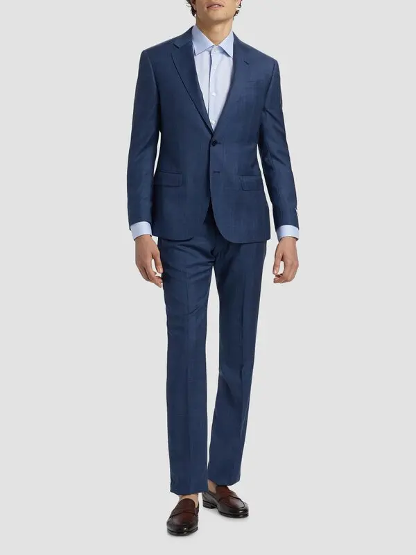 Emporio Armani Glen Check Virgin Wool Single-breasted Suit