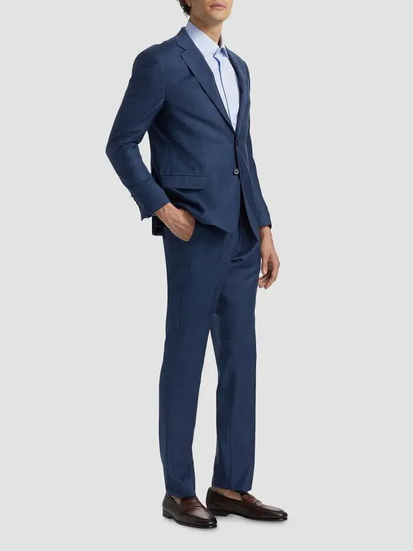 Emporio Armani Glen Check Virgin Wool Single-breasted Suit
