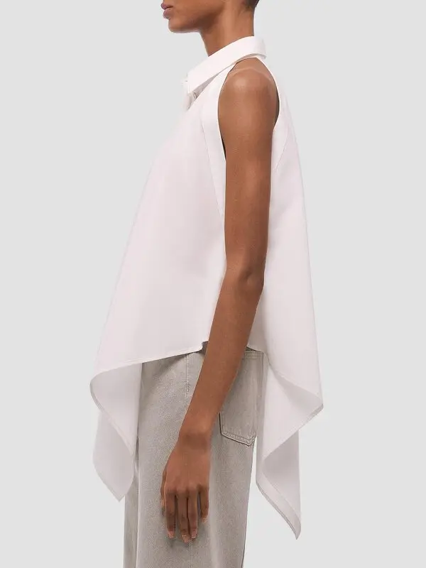 Helmut Lang Collar Scarf Cotton Top