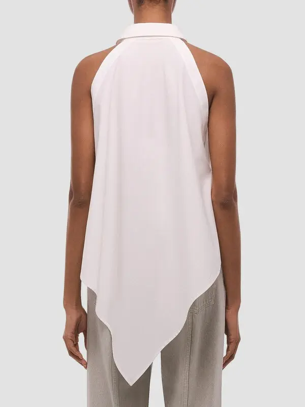 Helmut Lang Collar Scarf Cotton Top
