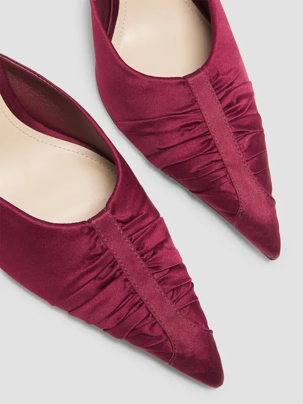 22ÉLEVÉ 85mm Ruched Satin Mules