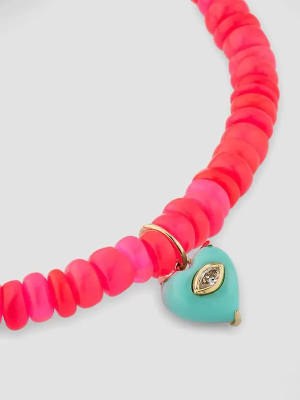 SYDNEY EVAN 14k Yellow Hot Pink Ethiopian Opal & Multi-gemstone Beaded Stretch Bracelet - Gold