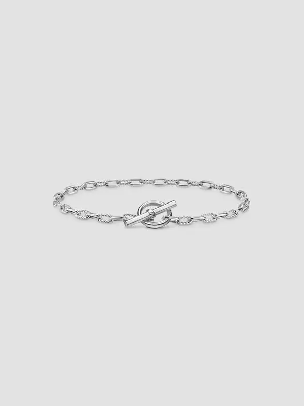 David Yurman Dy Madison Toggle Chain Bracelet In Sterling 3mm - Silver