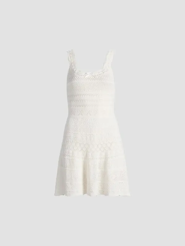 LoveShackFancy Darlena Pointelle Knit Minidress