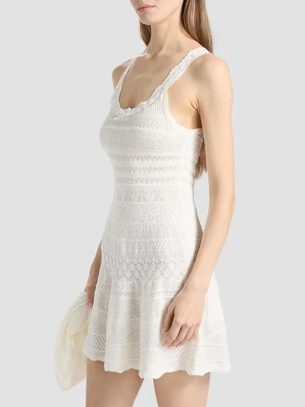 LoveShackFancy Darlena Pointelle Knit Minidress