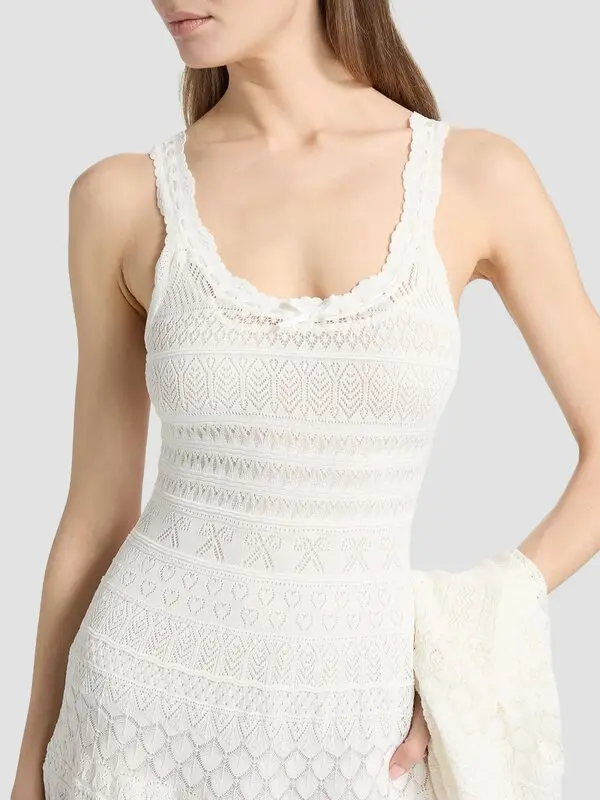 LoveShackFancy Darlena Pointelle Knit Minidress