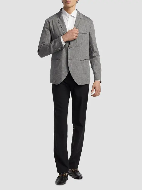 Giorgio Armani Notch Lapel Linen-wool Blazer